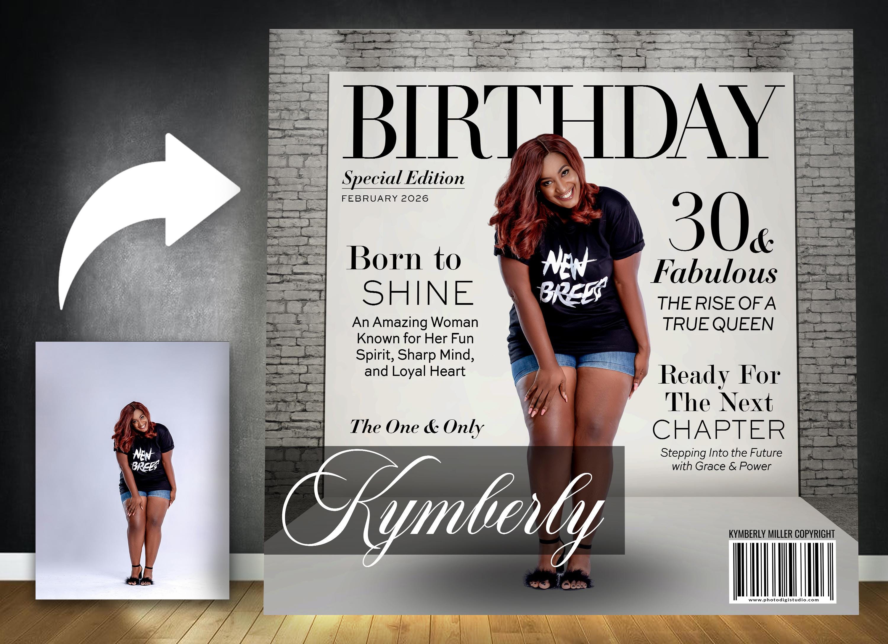 Magazine Cover Backdrop With Photo, Custom Fashion Backdrop, Birthday ...