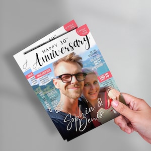 Anniversary Magazine Cover Template, DIY Anniversary Card Printable ...