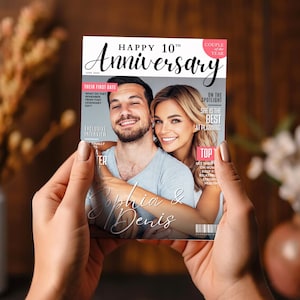 Anniversary Magazine Cover Template, DIY Anniversary Card Printable ...