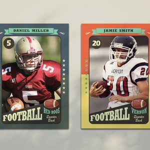 Retro Football Card Template, Football Trading Card Template, Sports ...