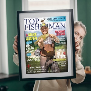 Custom Fishing Magazine Cover Personalized Fishing Gifts for Men, Fly ...