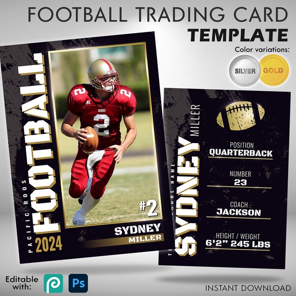 Football Card Gold - Etsy