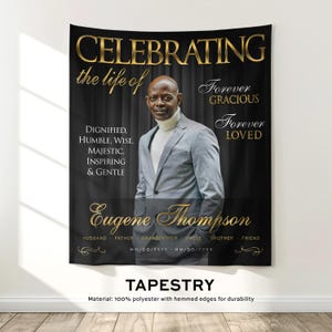 Celebration of Life Backdrop, Elegant Memorial Banner, Personalized in ...
