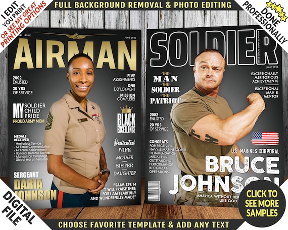 Army Gift Custom Magazine Cover, Soldier Military Poster Proud Army Mom ...