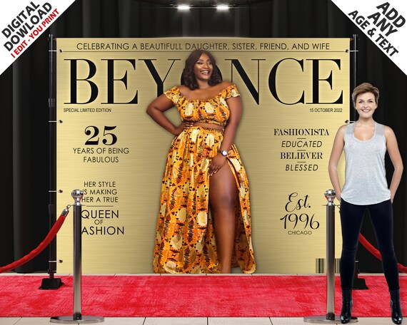 Custom Backdrop Magazine Cover Style, Graduation Party Photo Backdrop ...