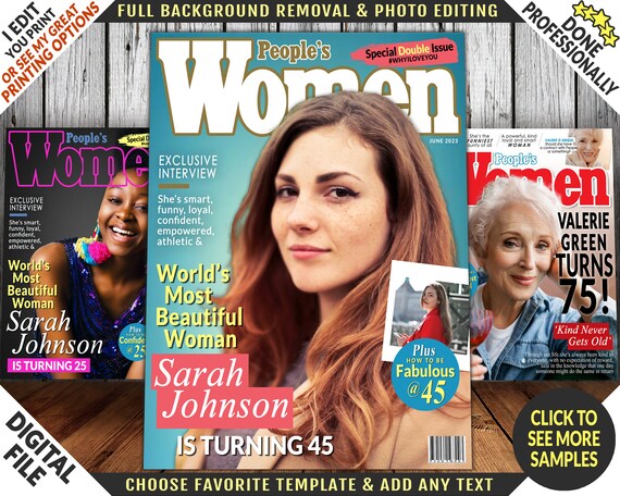 Custom Magazine Cover, Women People Magazine, Birthday Gifts for HER ...
