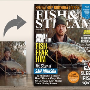 Custom Fishing Magazine Cover Personalized Fishing Gifts for Men, Fly ...