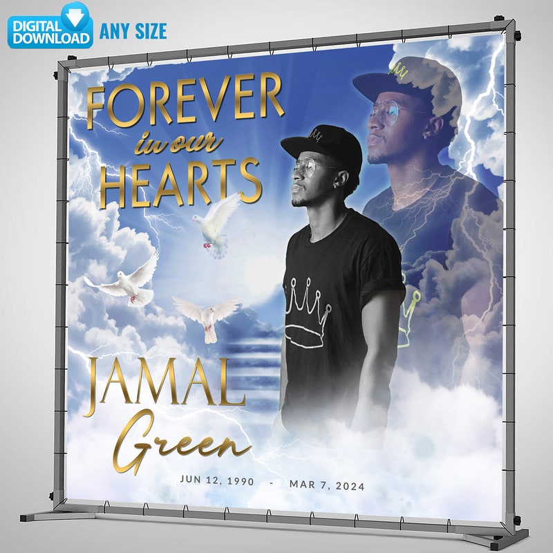 Blue Funeral Background - Etsy