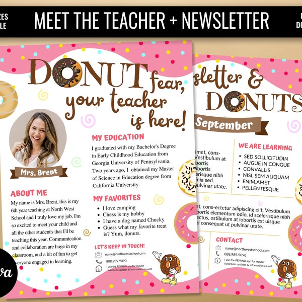 Meet the Teacher Template - Etsy
