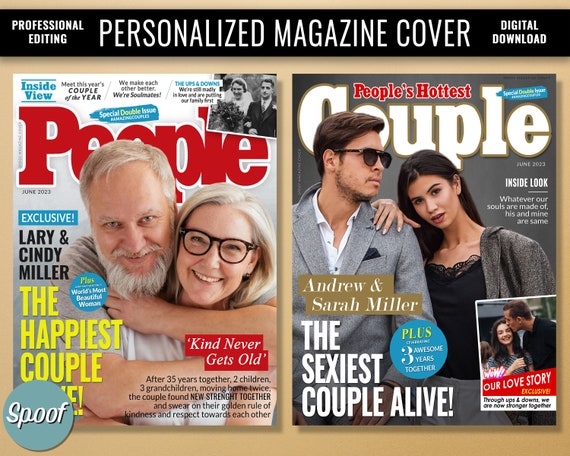 Custom Magazine Cover, Personalized Valentines Gift for Couples, Gift ...