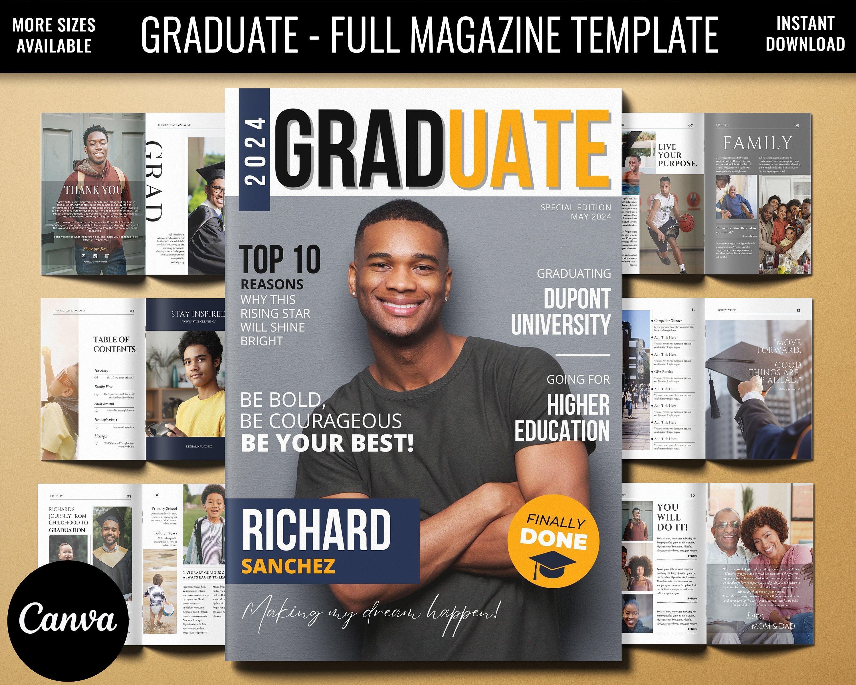 School Magazine Cover Page Template