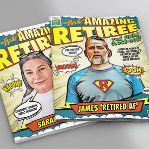 Custom Retirement Comic Book Cover, Personalized Retirement Gifts for ...