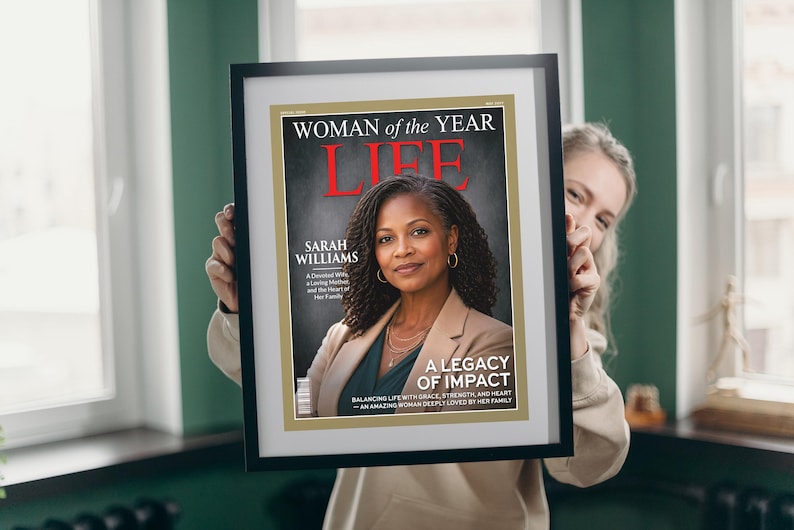 Custom Magazine Cover 50th 60th Birthday Gift for Women, Personalized ...