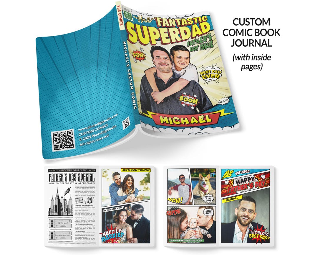 Fathers Day Custom Comic Book for Dad, Fun Gifts for Dad Personalized ...