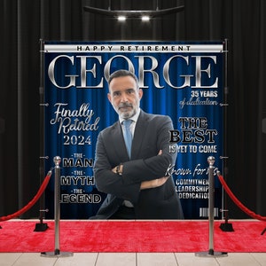Personalized Retirement Backdrop With Photo Retirement Party Backdrop ...