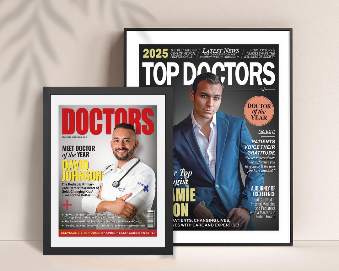 Personalized Doctor Gift Custom Magazine Cover, Doctor Portrait From ...