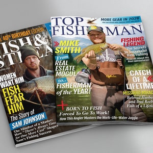 Custom Fishing Magazine Cover Personalized Fishing Gifts for Men, Fly ...