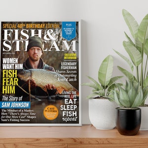 Custom Fishing Magazine Cover Personalized Fishing Gifts for Men, Fly ...