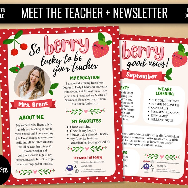 Meet the Teacher Template - Etsy