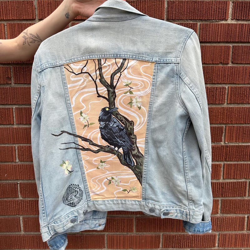 Painted Jean Jacket - Etsy