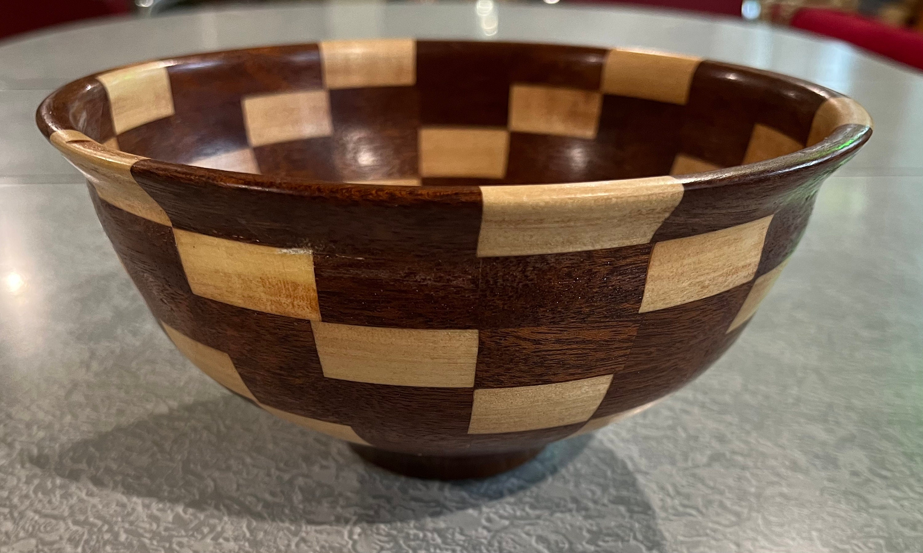 Hand Lathed Segmented Wood Bowl - Etsy