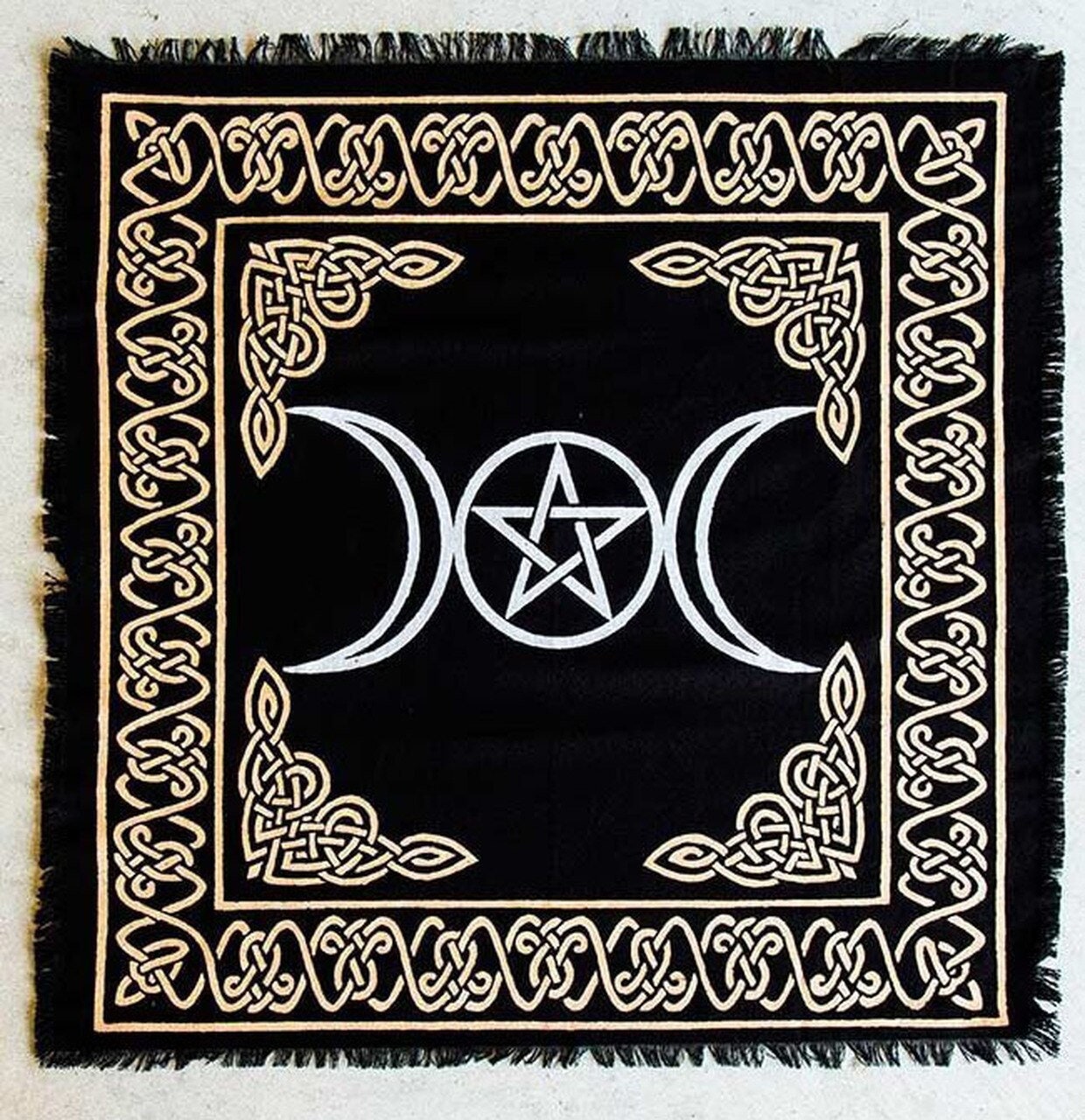 Triple Moon Pentacle altar cloth 24 x 24 | Etsy