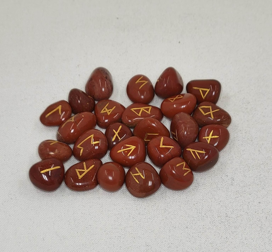 Red Jasper Rune Stones Set - Etsy