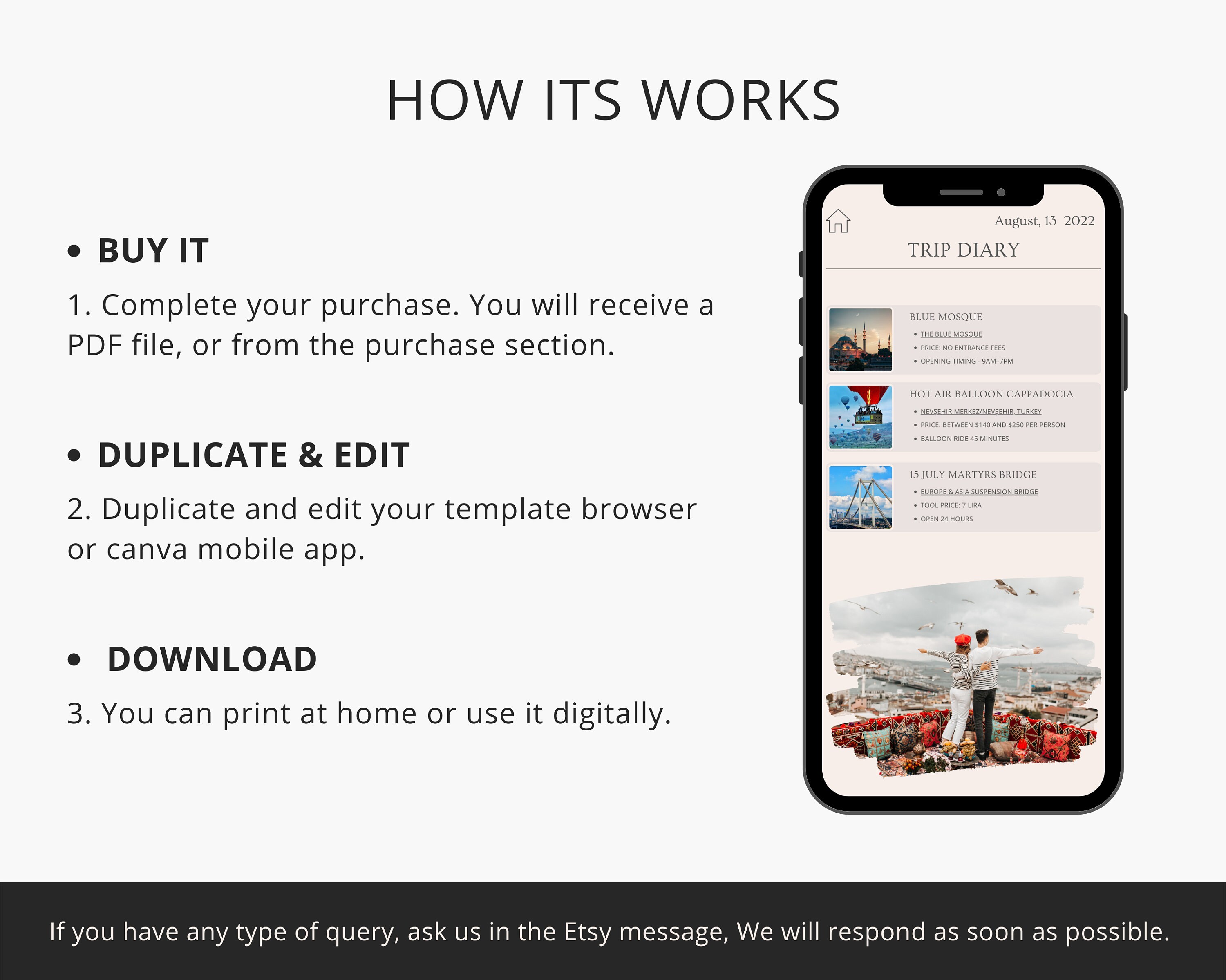 Digital Download Travel Itinerary Template Etsy