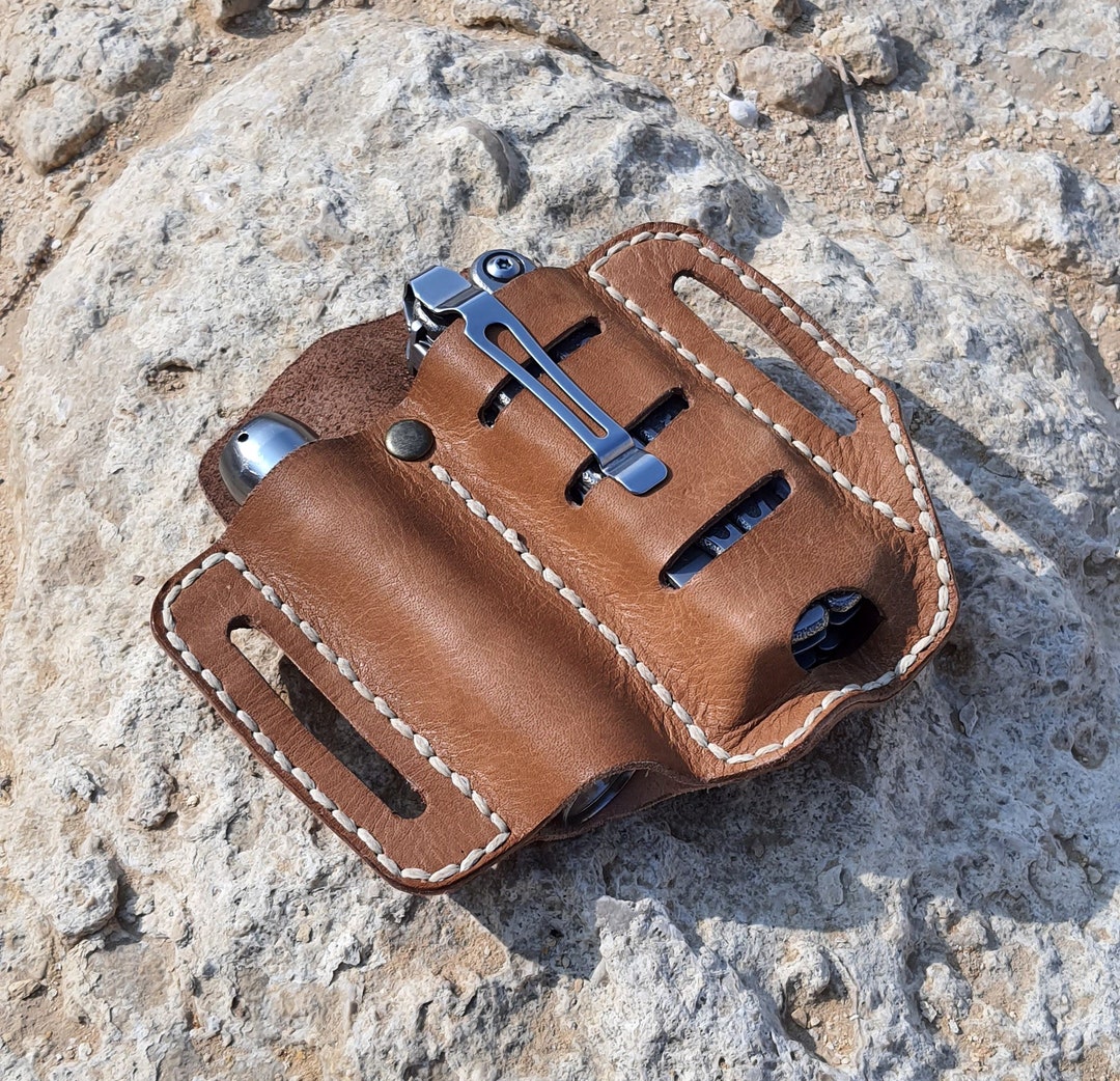 Leatherman, Genuine Leather, EDC, Multi-tool Carrier Sheath, Flashlight ...