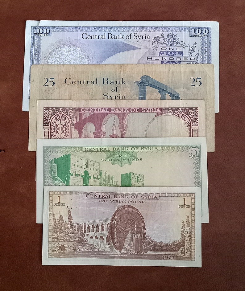 Central Bank of Syria 5 Notes 1973 Circulated Used - Etsy