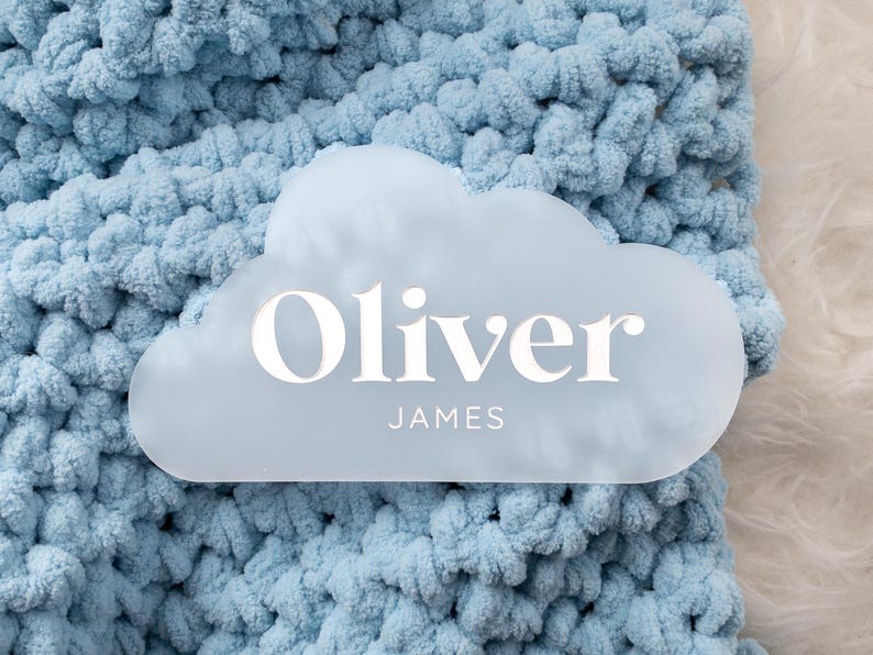 Cloud Baby Name Announcement Sign | Personalized Newborn Name Plaque ...