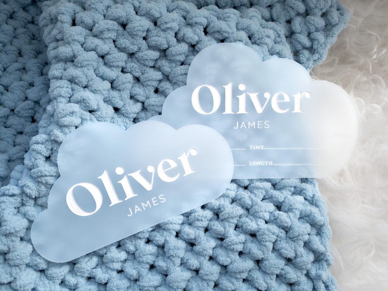 Cloud Baby Name Announcement Sign | Personalized Newborn Name Plaque ...