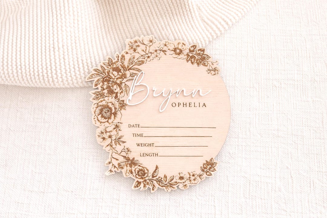 Personalized Floral Baby Name Sign With Birth Stats – Birth ...