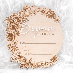 Personalized Floral Baby Name Sign With Birth Stats – Birth ...
