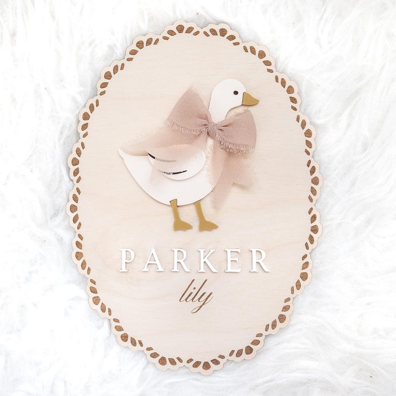 Goose Embroider Name Sign - Etsy
