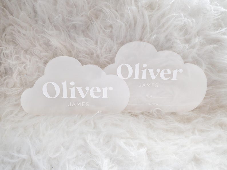 Cloud Baby Name Announcement Sign | Personalized Newborn Name Plaque ...