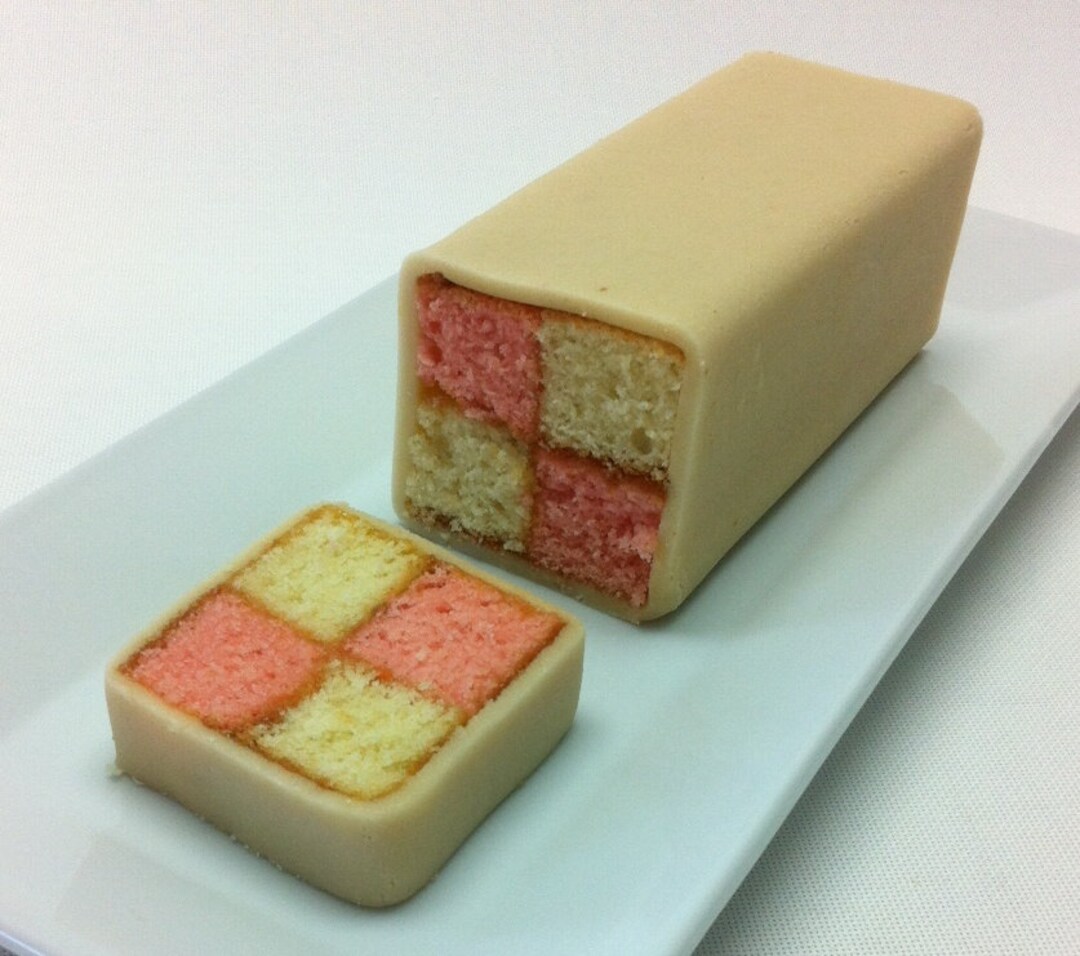 Battenburg Cake: British Chequered Cake With Marzipan - Etsy