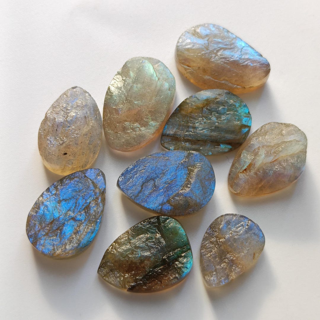 Raw Labradorite Gemstone: Blue Fire Mix Shape Stone (15x10mm to 20x13mm ...
