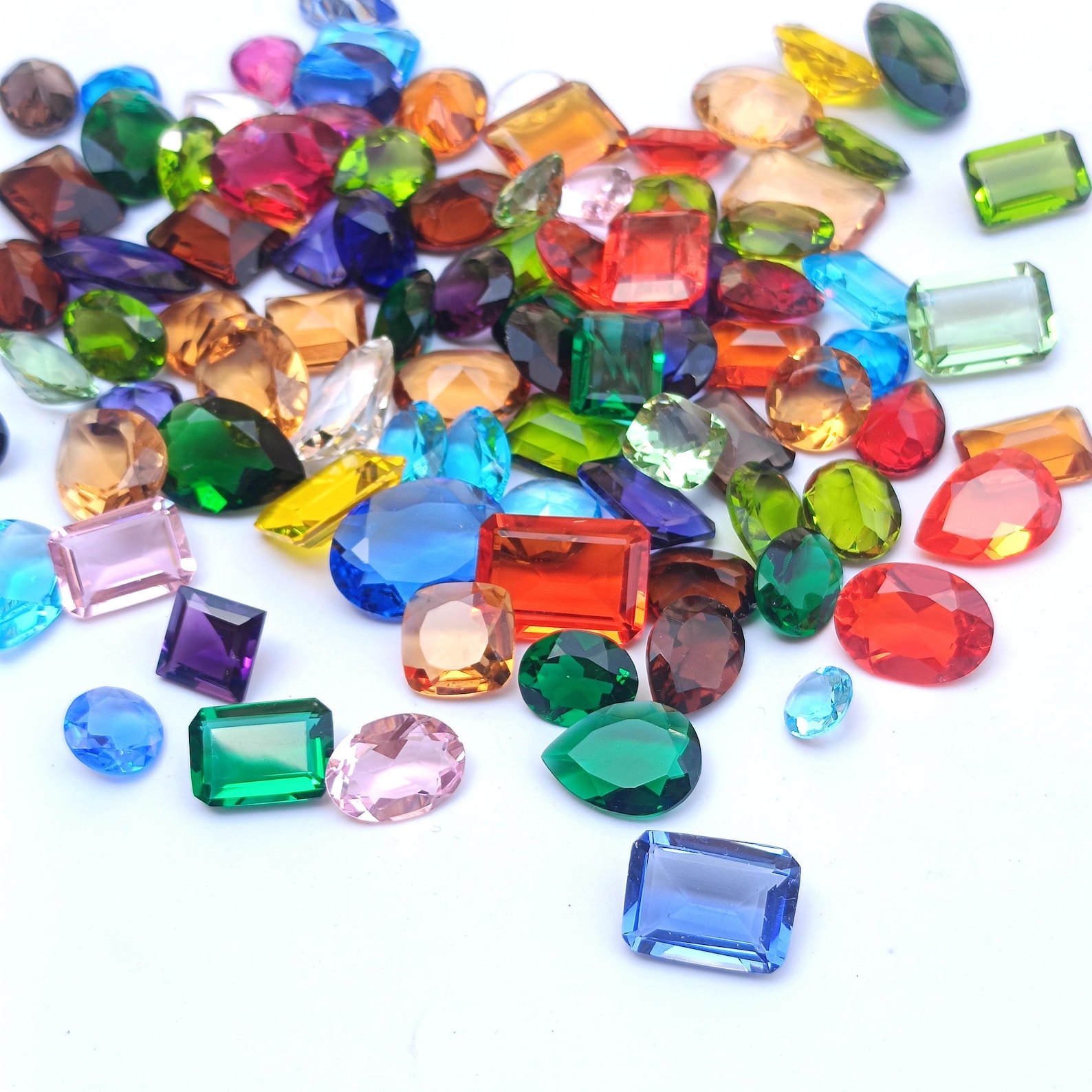 Bulk Semi Precious Faceted Gemstones Wholesale Lot, Mixed Loose ...