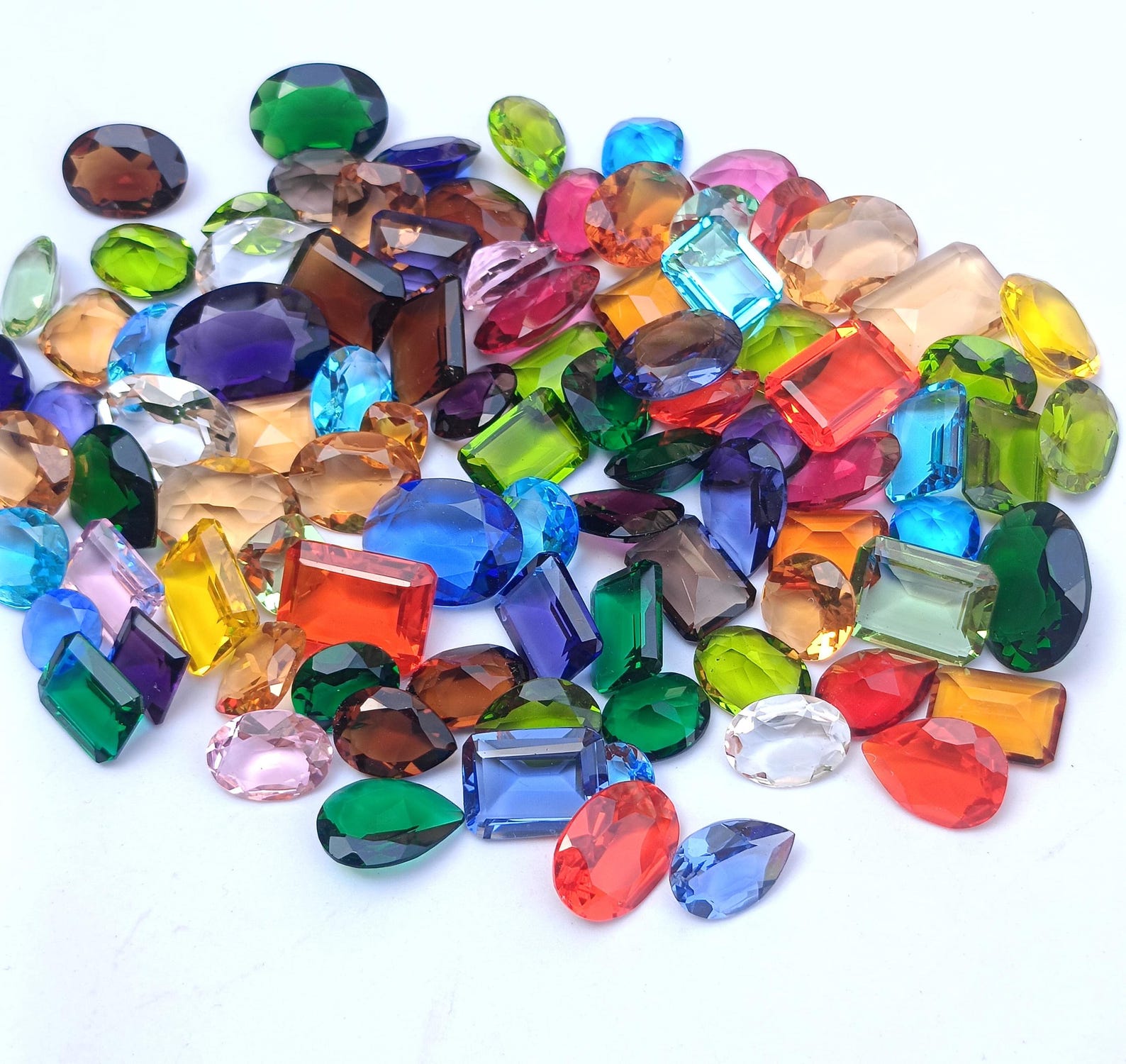 Bulk Semi Precious Faceted Gemstones Wholesale Lot, Mixed Loose ...