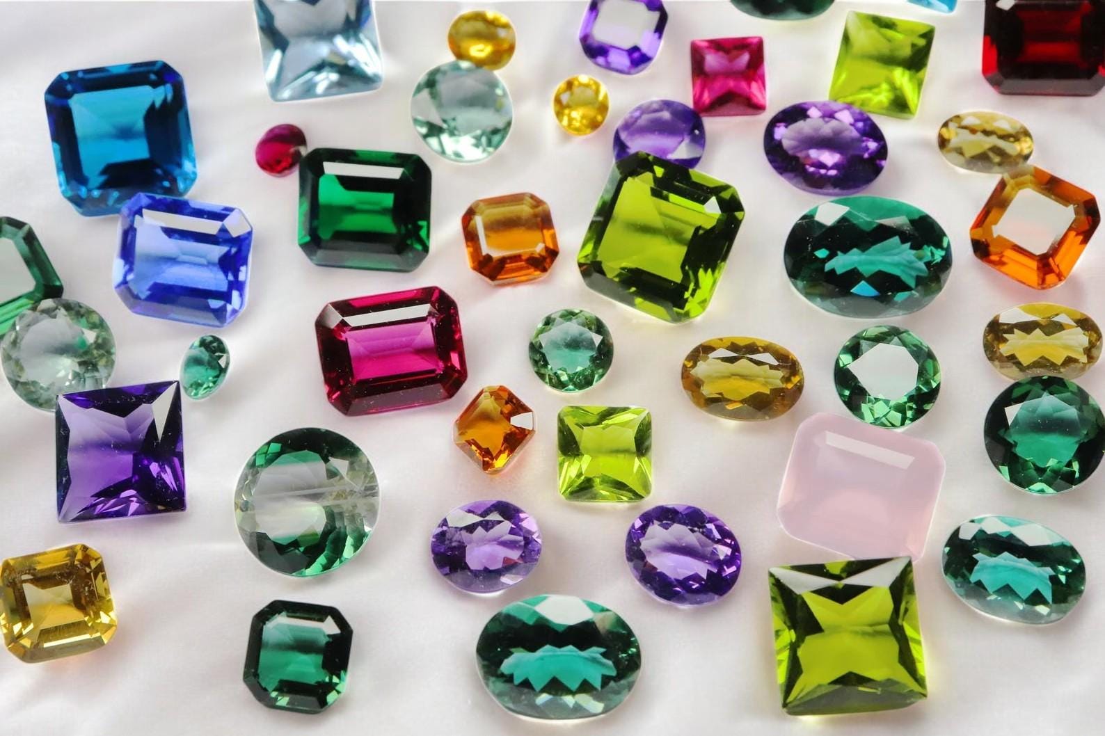 Bulk Semi Precious Faceted Gemstones Wholesale Lot, Mixed Loose ...