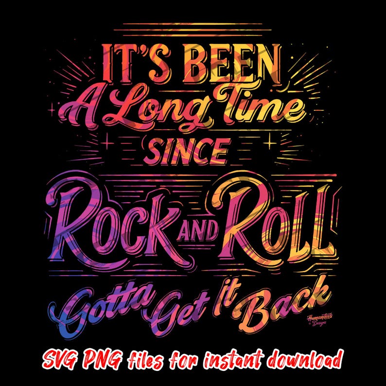 Rock and Roll Music SVG PNG: Seventies Song Graphic (digital Files) - Etsy