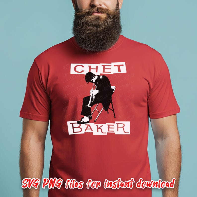 Chet Baker Jazz Trumpeter SVG PNG Clipart (digital Files) - Etsy