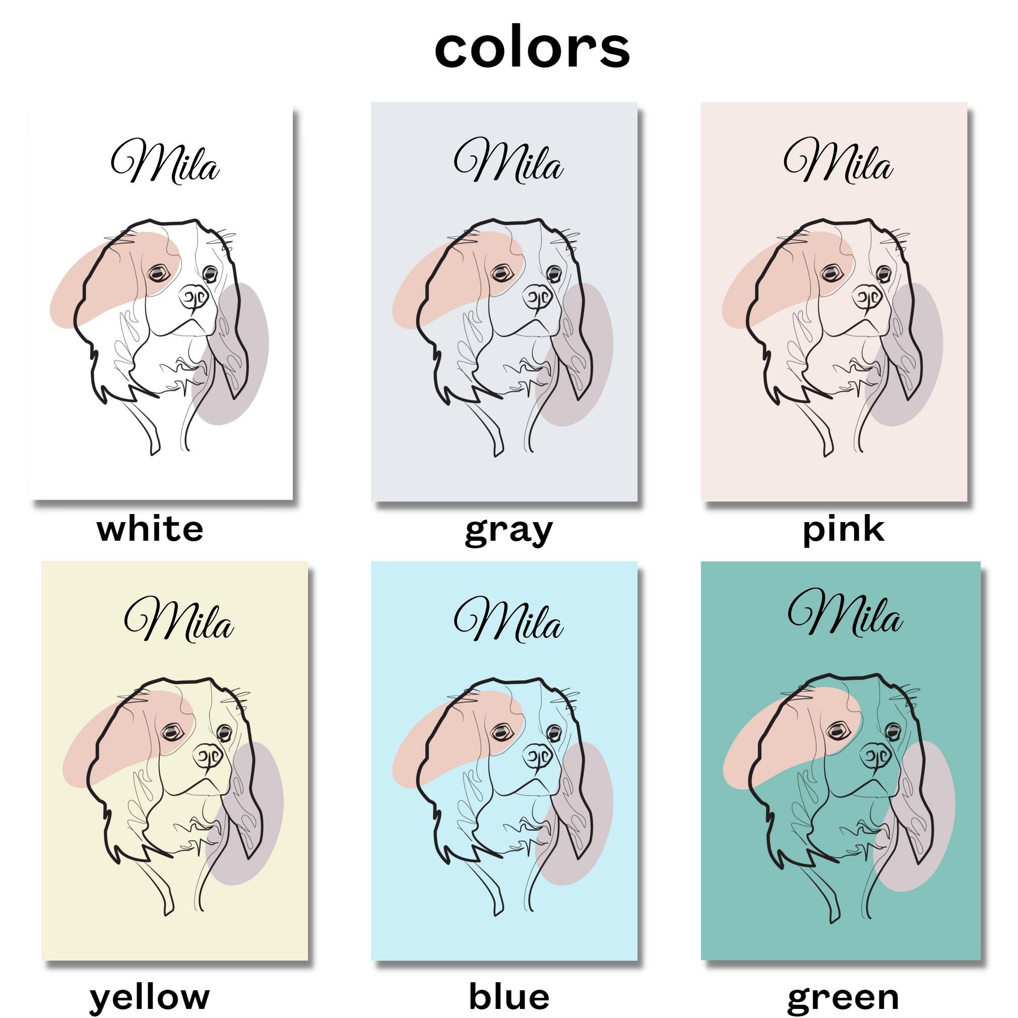 Custom Pet Portrait Line Art Pet Portrait One Line Drawing Personalized ...