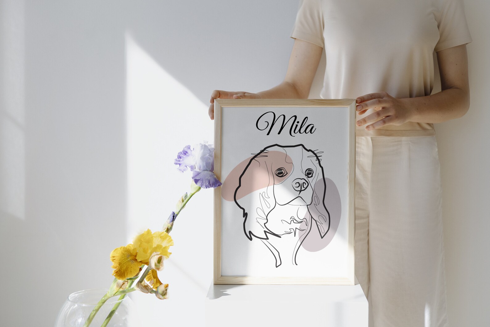 Custom Pet Portrait Line Art Pet Portrait One Line Drawing Personalized ...