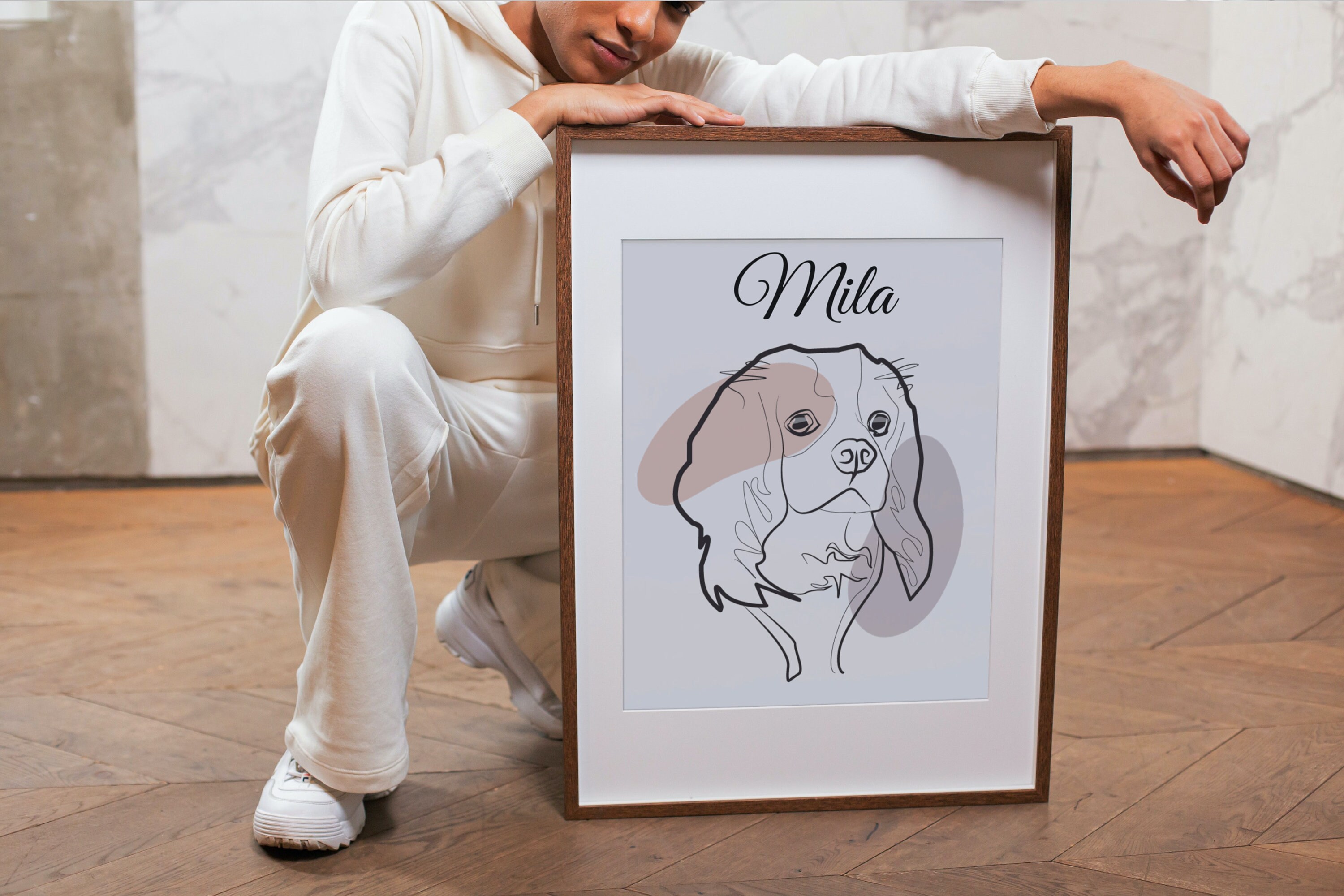 Custom Pet Portrait Line Art Pet Portrait One Line Drawing Personalized ...