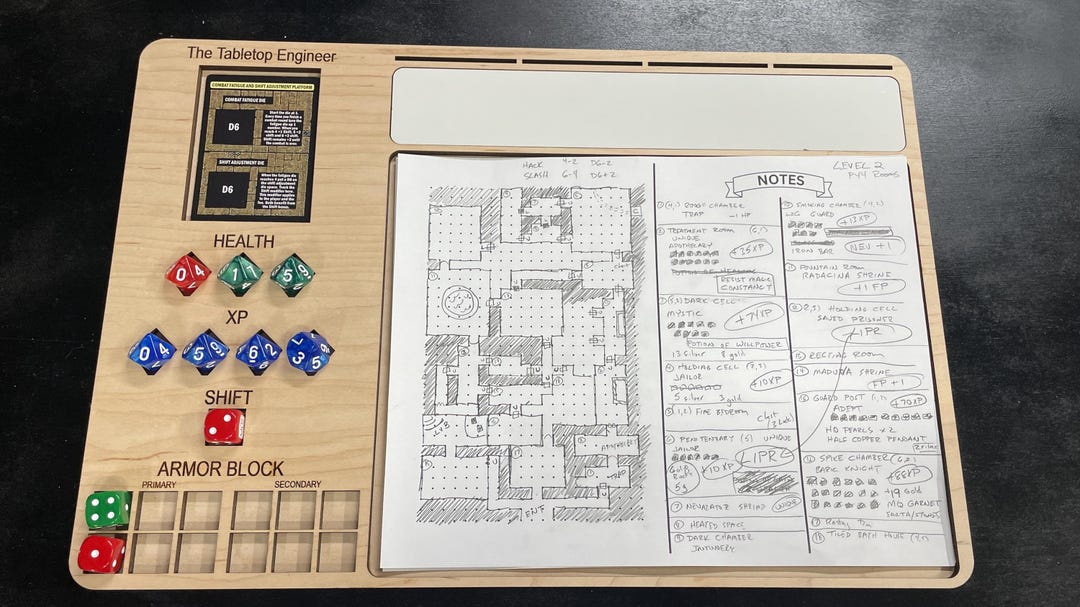 2D6 Dungeon - Advanced Player Game Board - Left-y and Right-y Versions ...