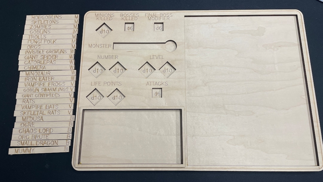 4AD Game Board - Solo Dungeon Game Aid - Lefty-y and Right-y Versions ...