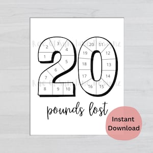 2025 Weight Loss Tracker, Coloring Calendar, 20 Pounds (digital ...