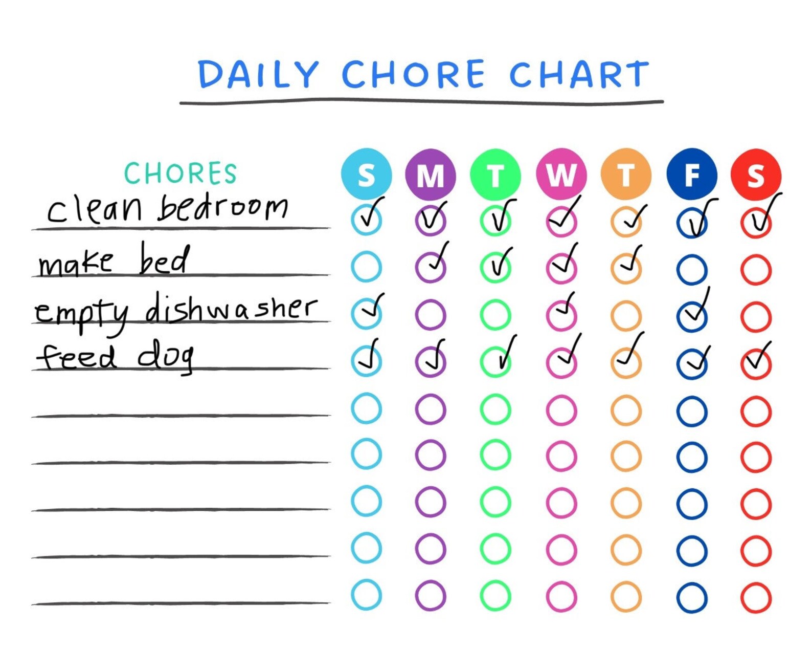 Printable Chore Chart for Kids Responsibility Chart for Kids - Etsy
